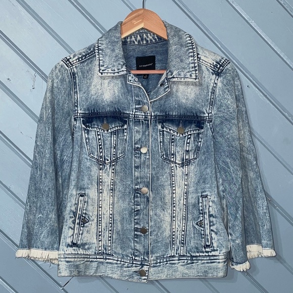 Liverpool | Jackets & Coats | Liverpool Acid Wash Fringe Bell Sleeve ...